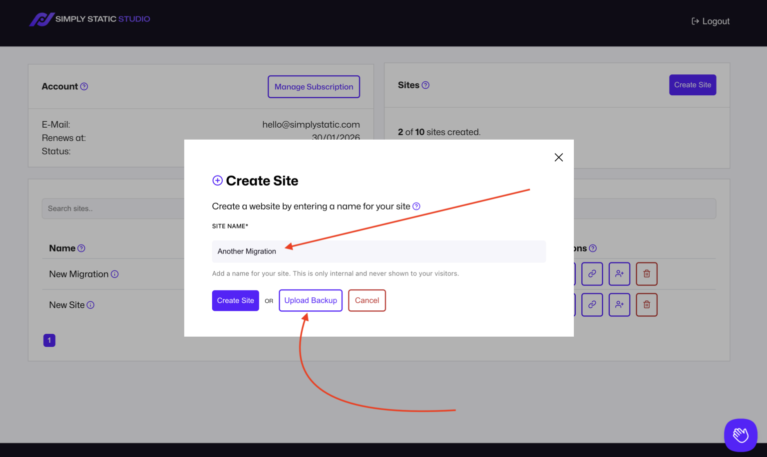 Simply Static Studio - Migration - Simply Static