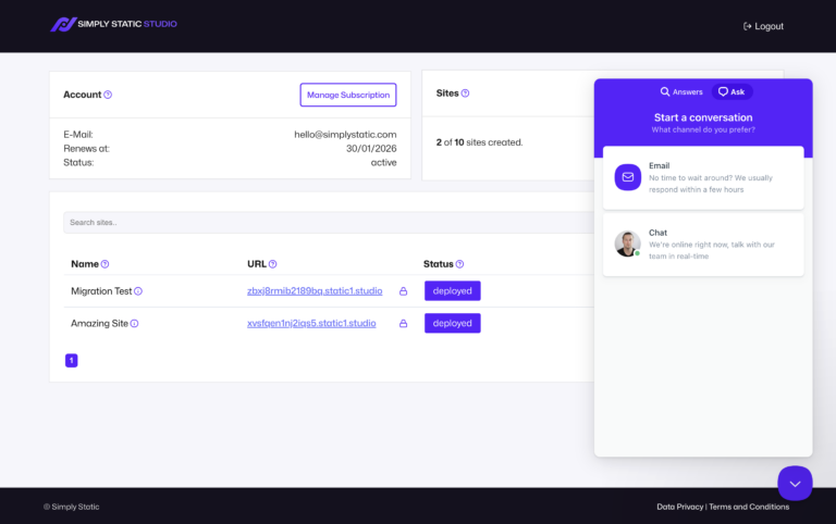 Simply Static Studio - Challenges of a hosting business - Simply Static